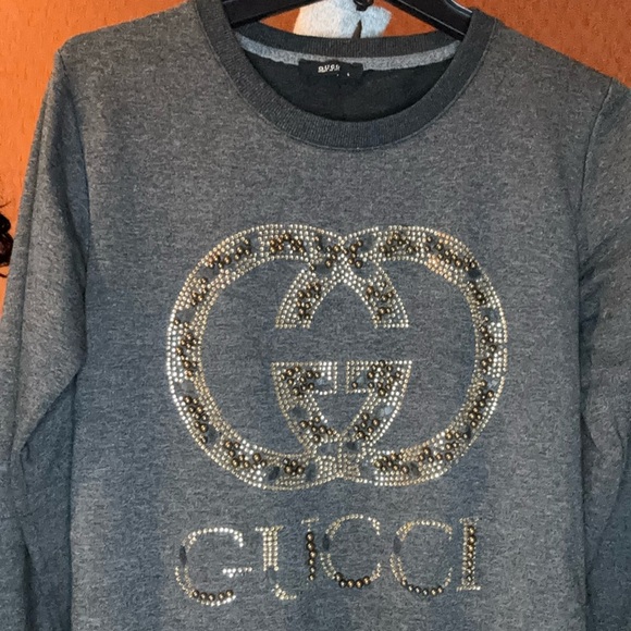 Gucci | Sweaters | Womens Large Cotton Gray Gucci Fall Sweater | Poshmark